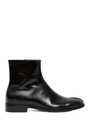 MAISON MARGIELA Polished Leather Ankle Boots - Black