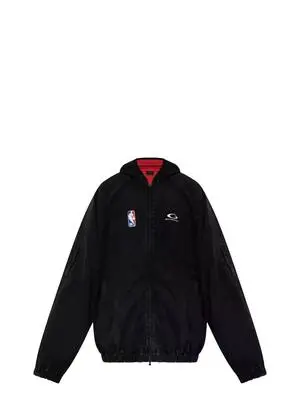 Balenciaga Zip-up Hooded Jacket - Black