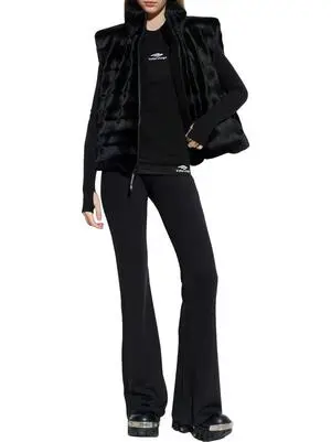 Balenciaga Faux Fur Gilet - Black