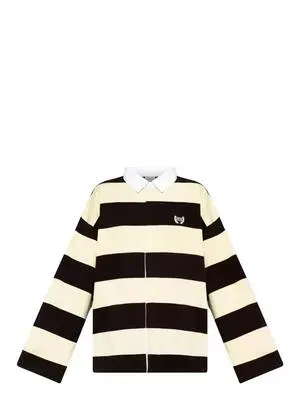 Balenciaga Striped Logo-embroidered Shirt - Brown