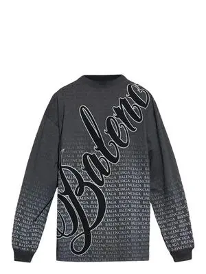 Balenciaga Printed Long-sleeved T-shirt - Grey