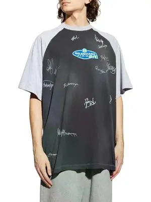 Balenciaga Raglan-sleeves T-shirt - Black