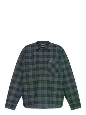 Balenciaga Checked Shirt Blue