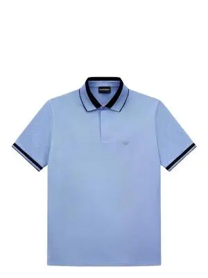 Emporio Armani Logo-embroidered Polo Shirt Blue
