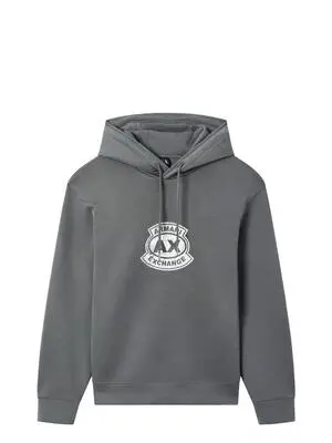 Armani Exchange Logo Print Drawstring Hoodie - Grey