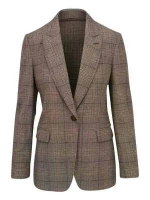 Brunello Cucinelli Prince Of Wales Check Blazer - Neutrals