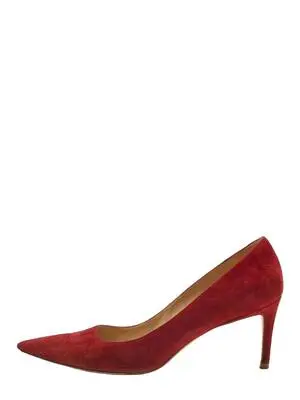 STUART WEITZMAN Suede Pointed Toe Stiletto Heeled Sandals - Red