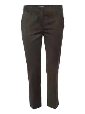 Prada Cotton Pinstripe Tailored Trousers - Grey