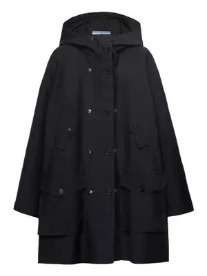 Prada Single-breasted Mohair And Re-nylon Coat - Blue