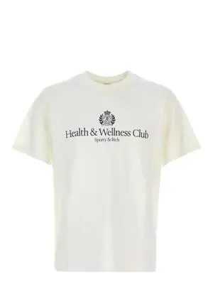 SPORTY & RICH Logo Print Cotton T-shirt - White