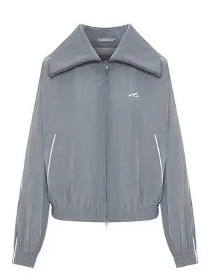 Balenciaga High Neck Technical Cotton Poplin Jacket With Reflective Trim - Multicolor