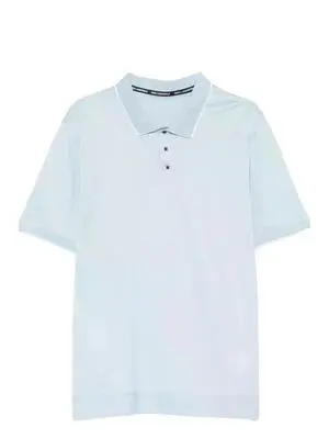 Karl Lagerfeld Logo-print Tipped-collar Polo Shirt - Blue
