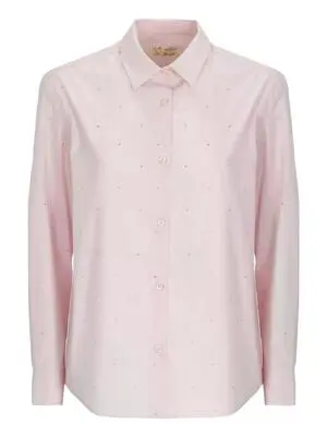 MC2 SAINT BARTH Meredith Crystal Embellished Shirt - Pink