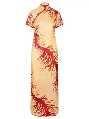 F.R.S FOR RESTLESS SLEEPERS Leaf-print Maxi Dress - Yellow