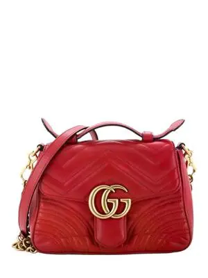 Gucci Matelassé Leather Mini Satchel - Red