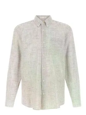 THE ROW Pompeo Checked Cotton-chambray Shirt Neutrals