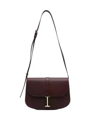TOM FORD Grained Leather Shoulder Bag - Red