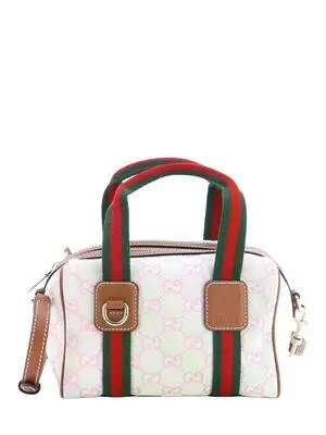 Gucci Web Boston Bag Gg Canvas Mini Travel Bag - Green