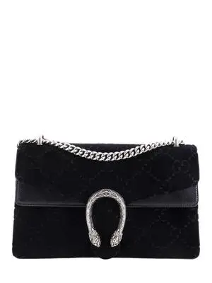Gucci Gucci Dionysus GG Velvet Small Shoulder Bag Black