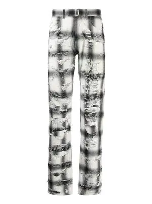 GIVENCHY Givenchy Ripped Check Trousers