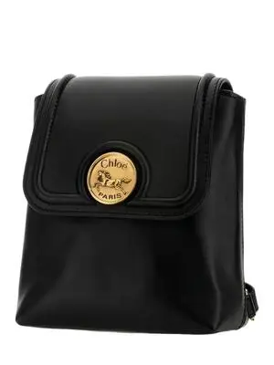 Chloé Horse Medal Foldover Backpack - Black