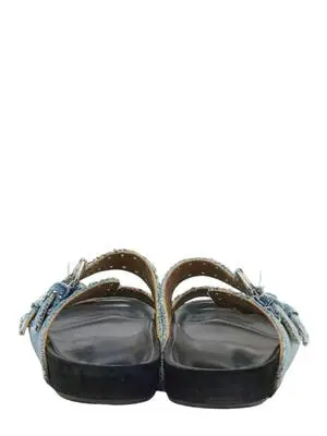 ISABEL MARANT VINTAGE Lenny Eyelet Embellished Sandals - Blue