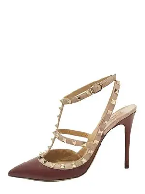 Valentino Garavani Rockstud Leather Pumps - Red