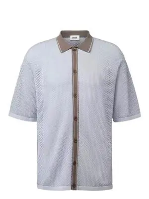 DRYKORN Pointelle-knit Button-up Shirt - Blue