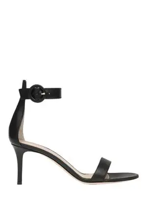 GIANVITO ROSSI Portofino Leather Sandals - Black