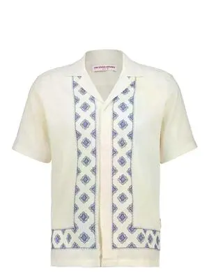 Orlebar Brown Carnival-embroidery Relaxed-fit Shirt Neutrals