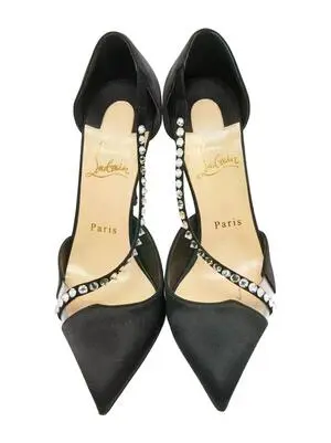 CHRISTIAN LOUBOUTIN Krystal Cross D'orsay Pumps - Black