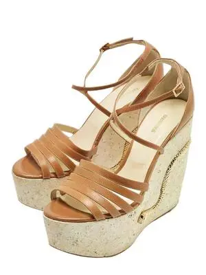 ROBERTO CAVALLI Roberto Cavalli Vintage Snake-Embellished Wedge Sandals