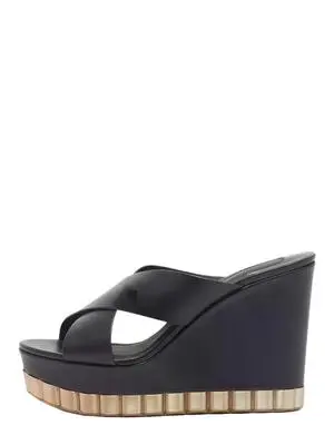 FERRAGAMO Nicosia Wedge Sandals - Black