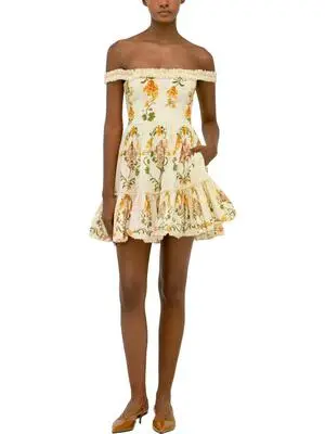 Agua Bendita Boreal Cordillera" Mini Dress - Neutrals