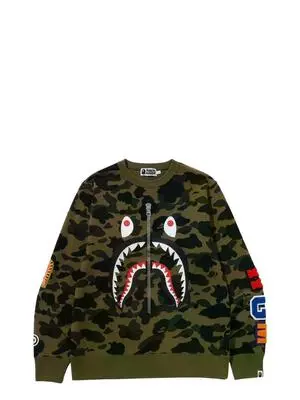 A BATHING APE 1st Camo Shark Sweatshirt - Green