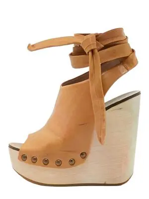 Chloé Tie-fastening Wedge Sandals - Neutrals