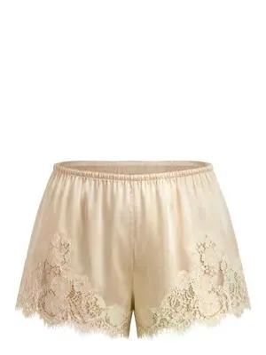 DÔEN DÔEN Iona Lace-Trim Shorts Neutrals