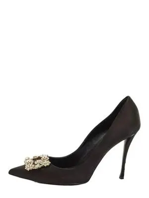 ROGER VIVIER Embellished Flower Buckle Pumps - Black