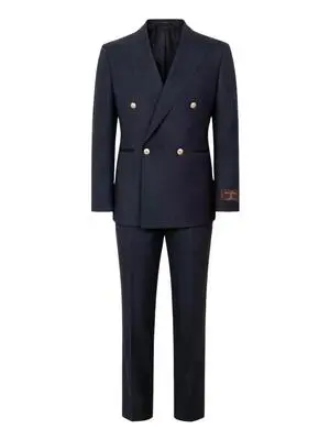 FRANZESE COLLECTION Double-breasted Wool Suit - Blue