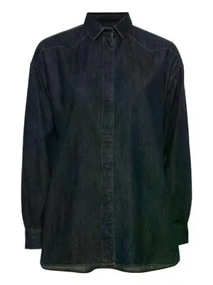 TU ES MON TRESOR Oversized Denim Shirt - Blue