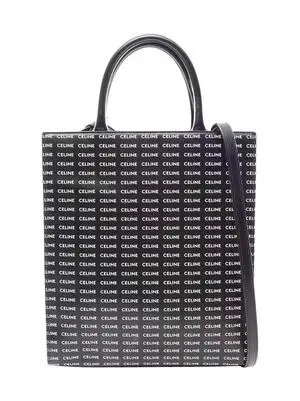 Celine Small Logo Vertical Cabas Tote Satchel - Black