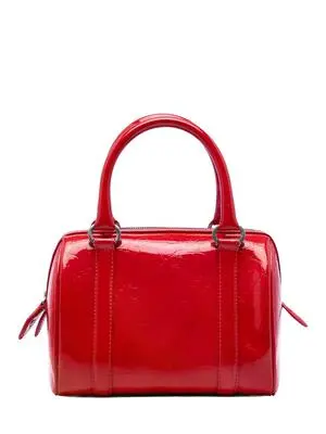 Dior Oblique Patent Boston Bag - Red