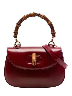 Gucci Bamboo Top Handle Bag Satchel - Red