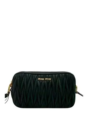 Miu Miu Matelassé Nappa Crossbody Bag - Black