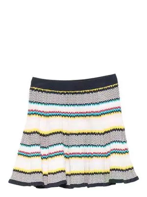 Casablanca Chevron-knit Mini Skirt - Blue