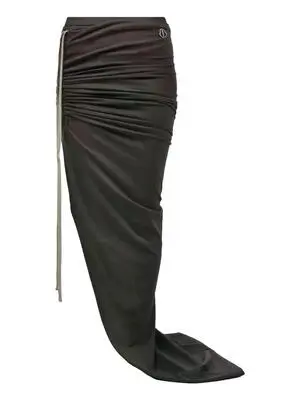 MONCLER + RICK OWENS Adjustable Maxi Skirt - Brown