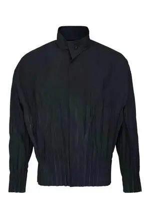 Issey Miyake S High-neck Pleated Jacket - Black