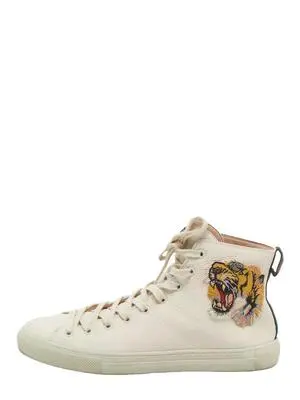 Gucci Tiger Embroidered High-top Sneakers - Neutrals