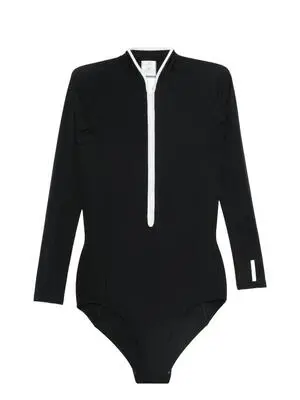 Hunza G Tyra Long-sleeve Swimsuit - Black
