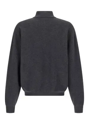 Balenciaga Organic Cotton Half-zip Sweater - Black